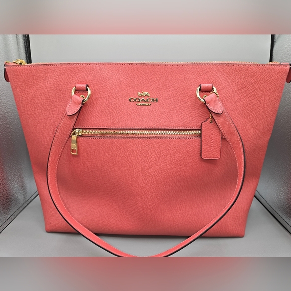 Coach | Bags | Coach Pink Leather Tote Bag | Poshmark